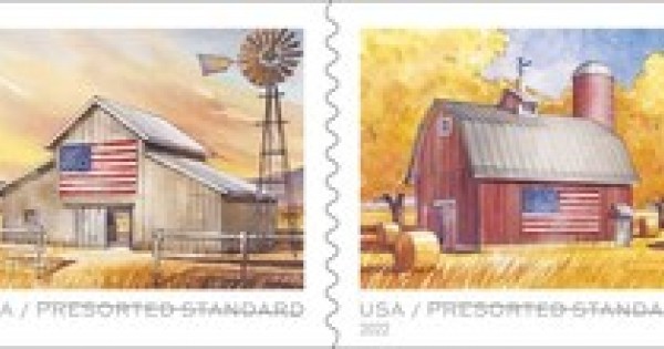 Postal Service Releases Flags on Barns Stamps
